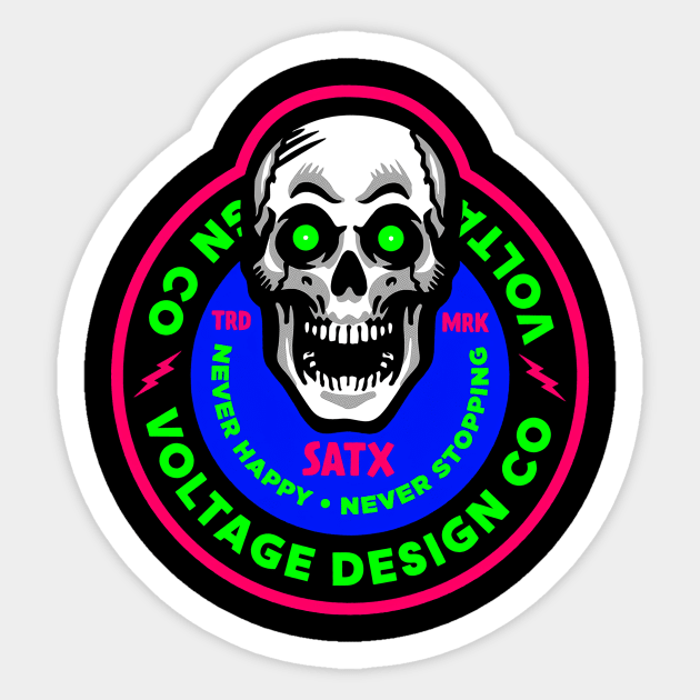 Voltage Skulls art Design - Voltage Art - Sticker | TeePublic