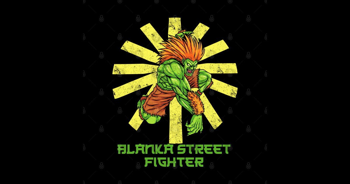 Blanka Street Fighter Retro Japanese - Street Fighter - Sticker | TeePublic