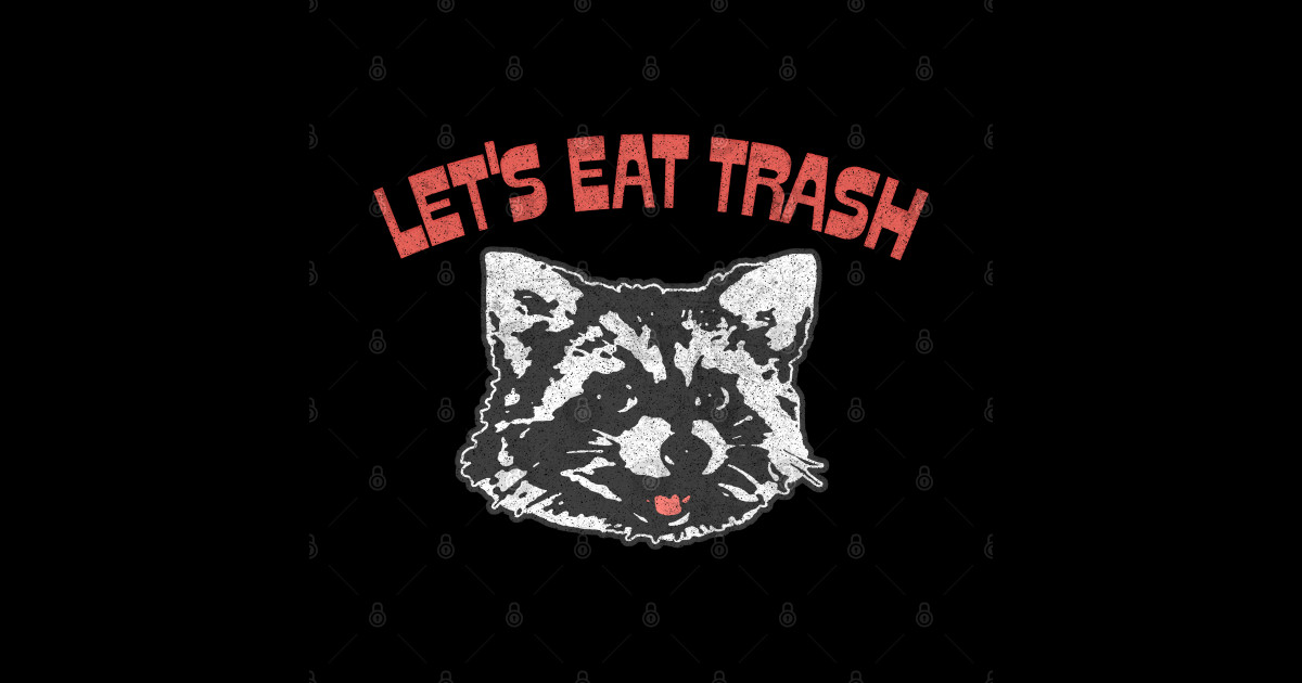 Let's Eat Trash / Retro Raccoon Trash Bandit - Possum Lovers - Sticker ...