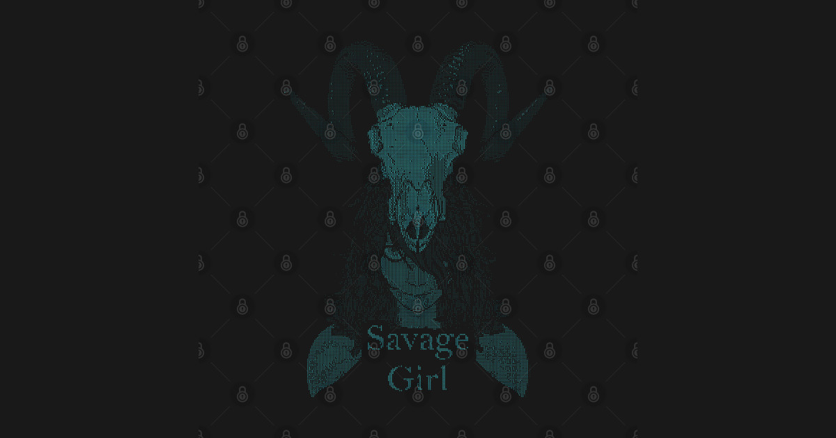 ASCii Savage Girl w/ text (Blue) - Ascii - T-Shirt | TeePublic