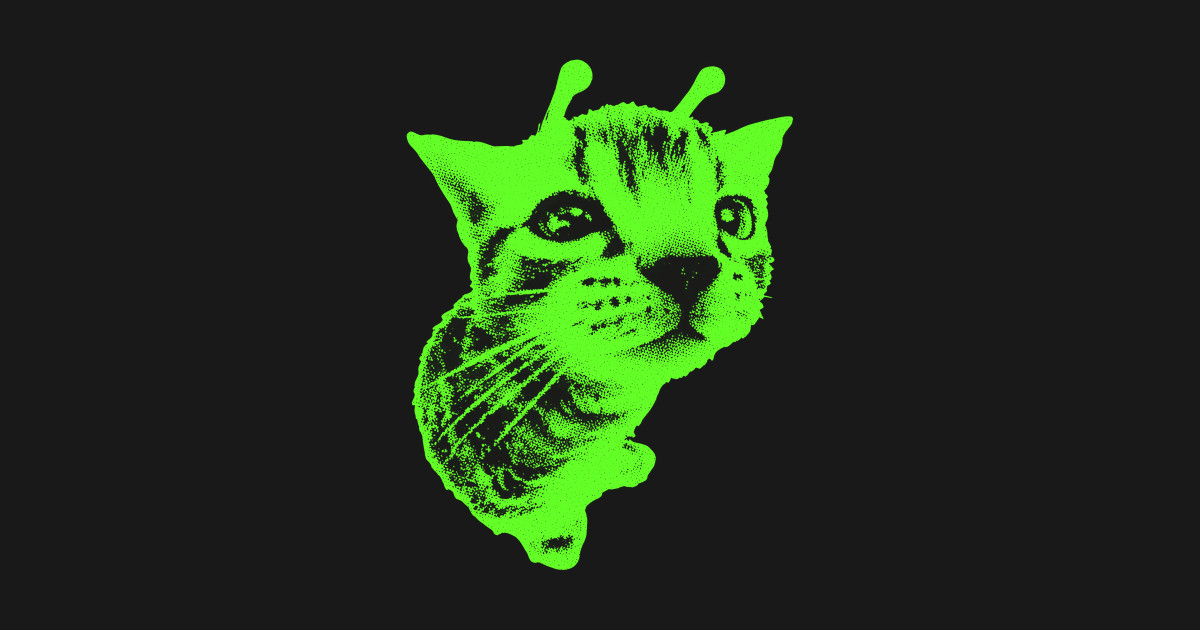 Alien Cat Funny Silly Cat Meme - Alien Cat - T-Shirt | TeePublic