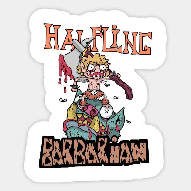 Halfling Barbarian DnD Angry Rage - Dnd - Sticker | TeePublic