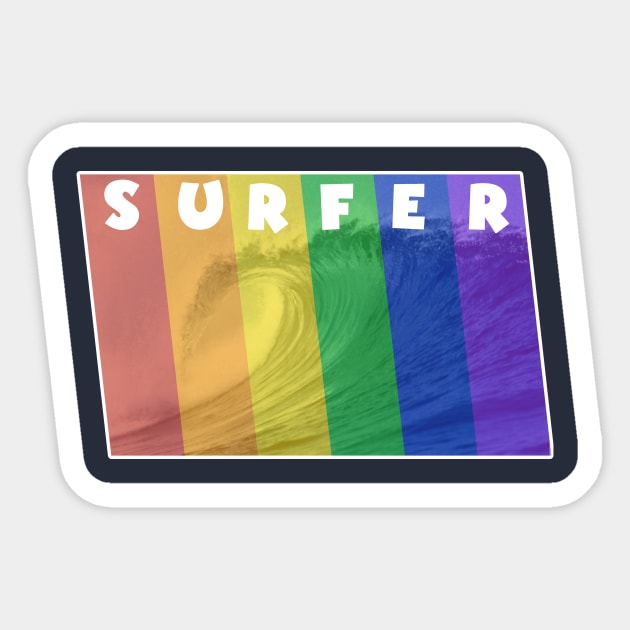 Surfer Rainbow Pride - Surfing - Sticker | TeePublic