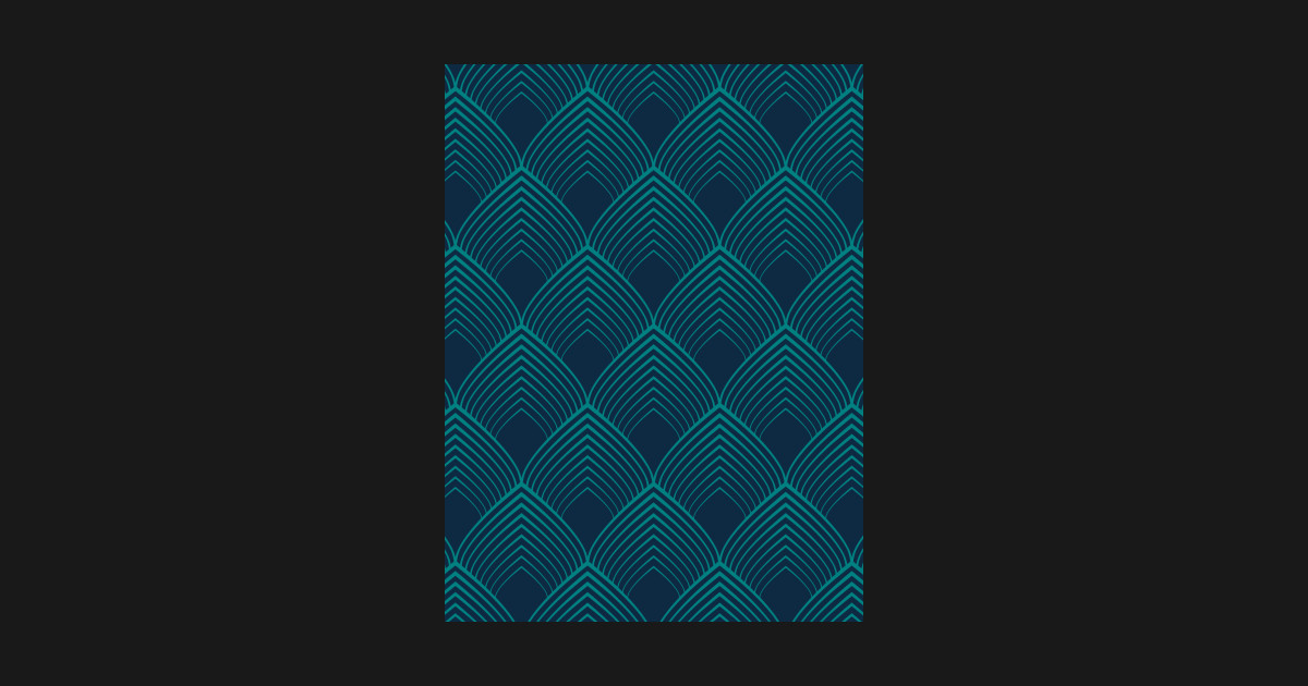 Navy and Teal Geo Art Deco Pattern - Abstract - T-Shirt | TeePublic