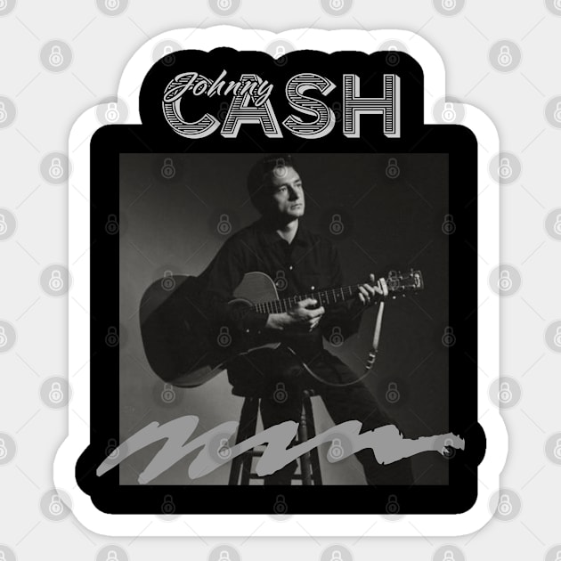 Johnny Cash / Vintage Photo - Johnny Cash - Sticker | TeePublic