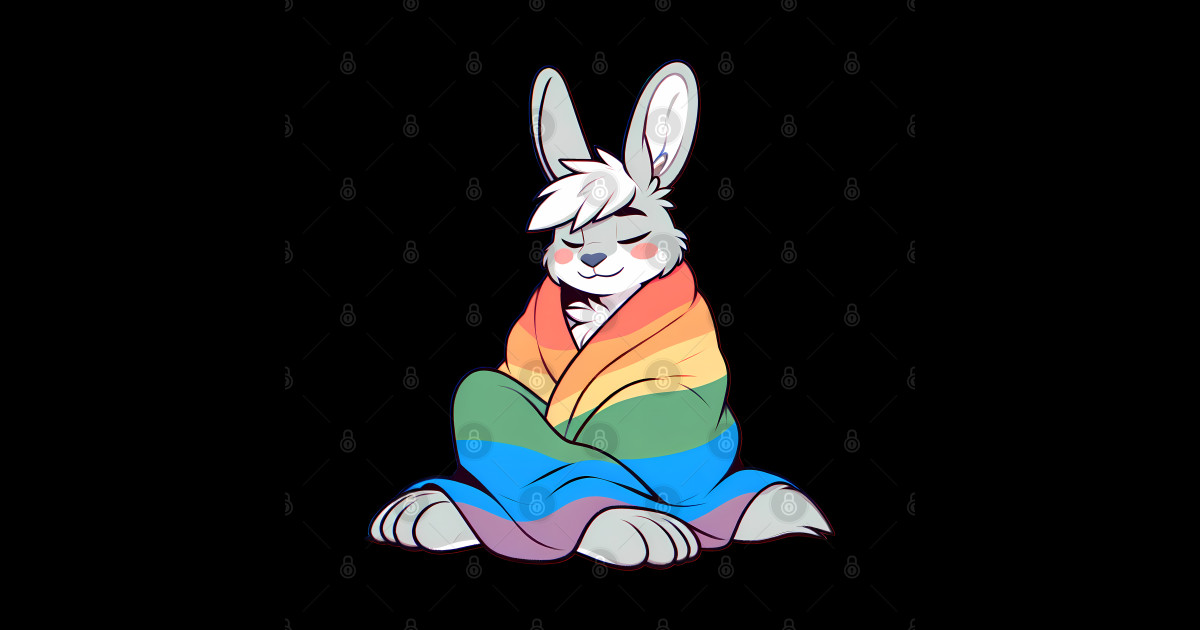 Comfy Womfy Furry Pride Rabbit LGBTQ Rainbow - Furry - Sticker | TeePublic