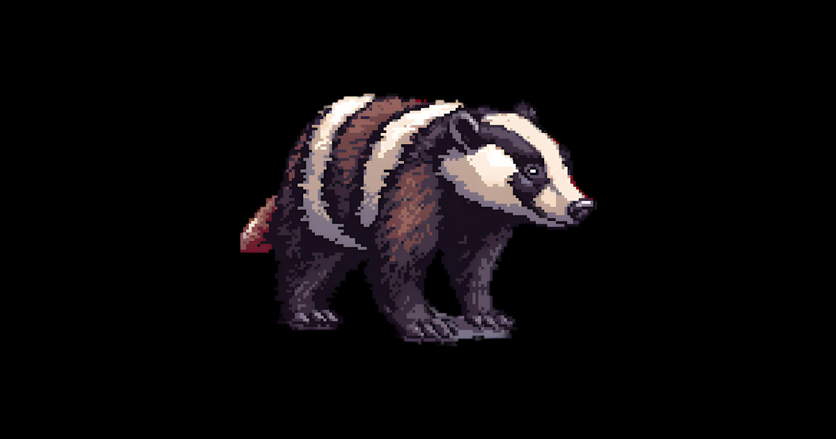 Pixel Badger - Badger - Posters and Art Prints | TeePublic