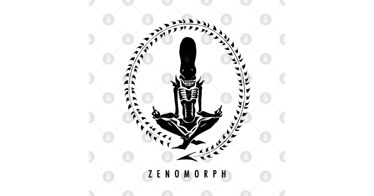 Zenomorph (light) Zen Yoga Aliens - Xenomorph - T-Shirt | TeePublic