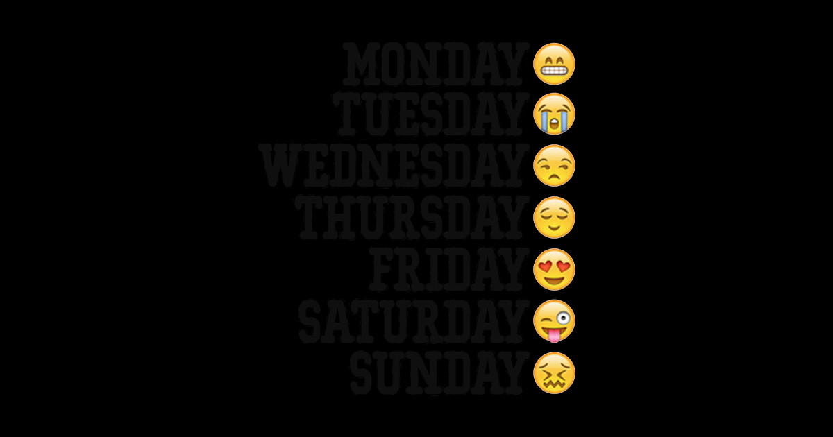 Days of the Week Emoji - Mood - Sticker | TeePublic