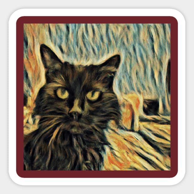 VINCENT CAT GOGH - Vincent Cat Gogh - Sticker | TeePublic