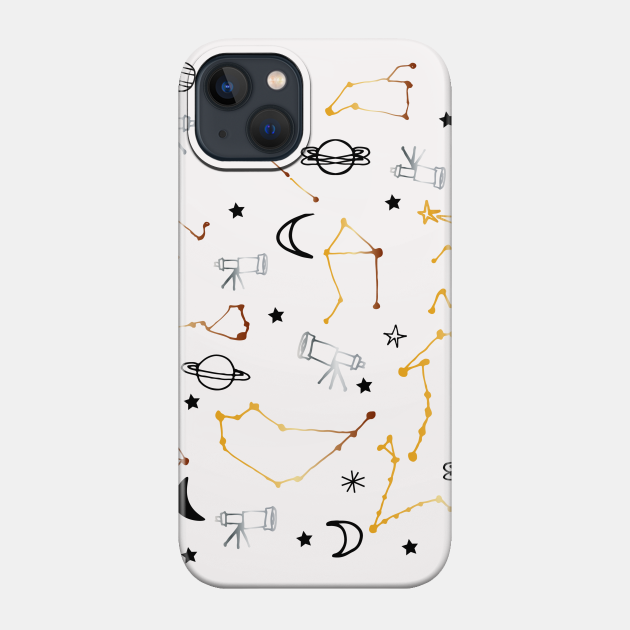 Astrology Pattern Gold and Black - Astrology Signs - Phone Case | TeePublic
