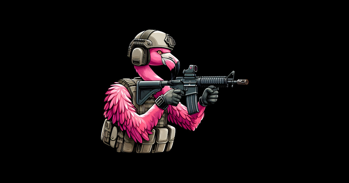 Tactical Flamingo - Flamingo - Sticker | TeePublic