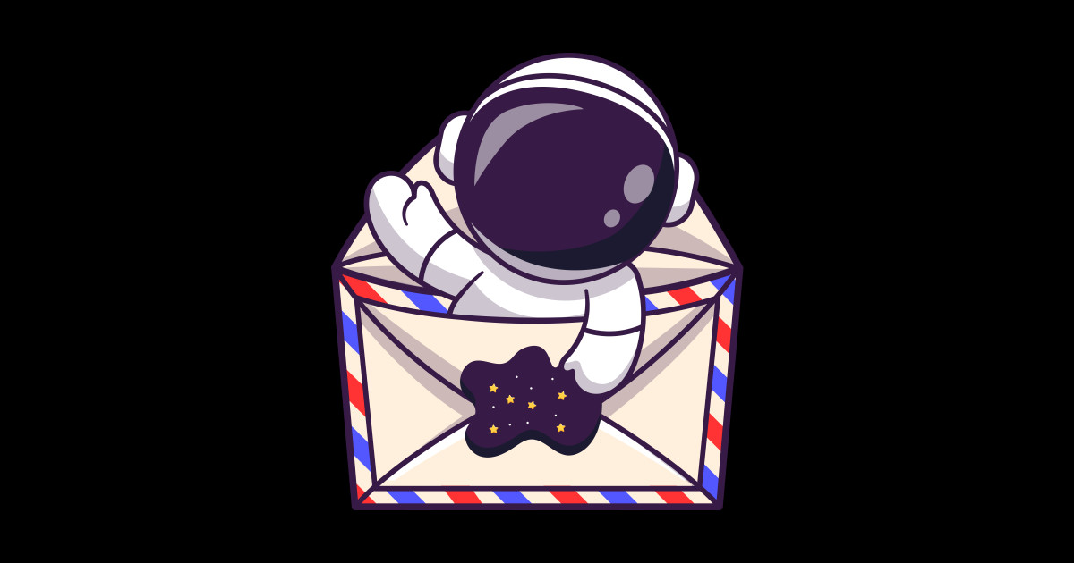 Cute Astronaut Waving Hand In Envelope Cartoon - Cute Astronaut Waving ...