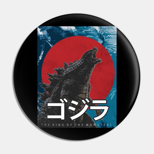 Godzilla the king of the monsters - Godzilla - Pin | TeePublic