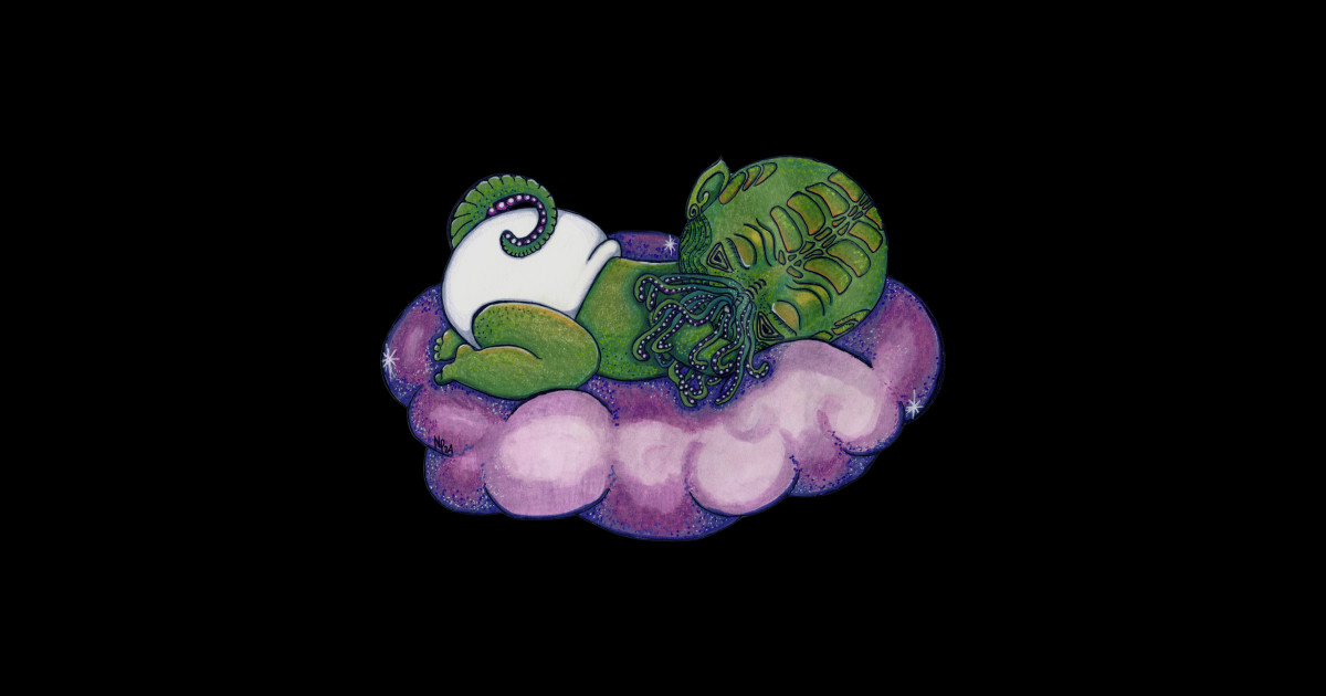 Baby Cthulhu on a Cloud - Cthulhu - Posters and Art Prints | TeePublic