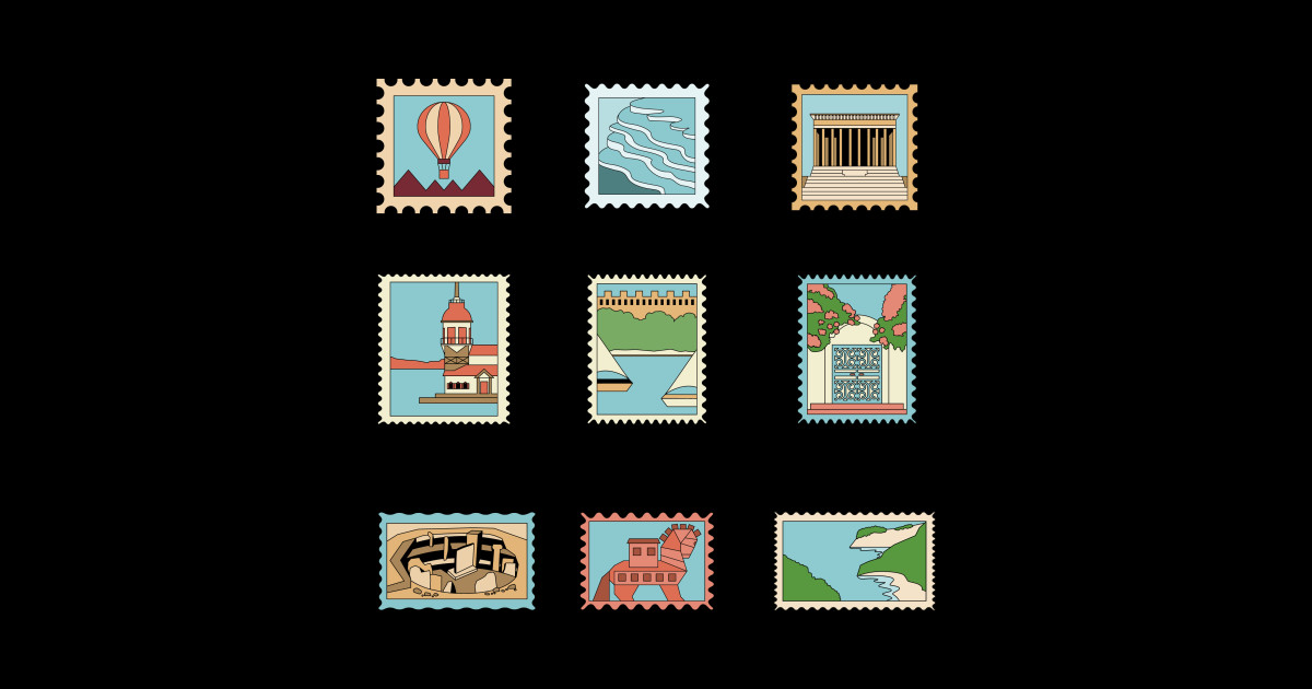 Turkey Stamp Collection(Cappadocia, İstanbul) - Cappadocia Balloon Ride ...