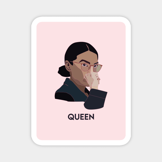 AOC Queen illustration - Aoc Alexandria Ocasio Cortez - Magnet | TeePublic