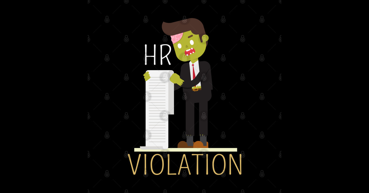 Walking HR Violation Zombie - Walking Hr Violation - Sticker | TeePublic