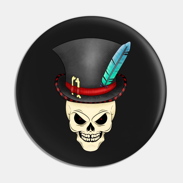 Fancy Skull Top Hat Skull Design Pin Teepublic