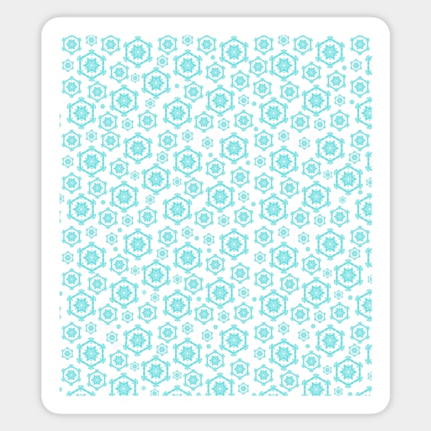 Pretty Blue Winter Snowflake Pattern - Snowflake - Sticker | TeePublic