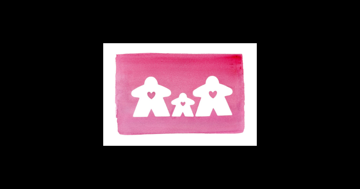 Pink Gamer Meeple Family - Meeples - Posters and Art Prints | TeePublic