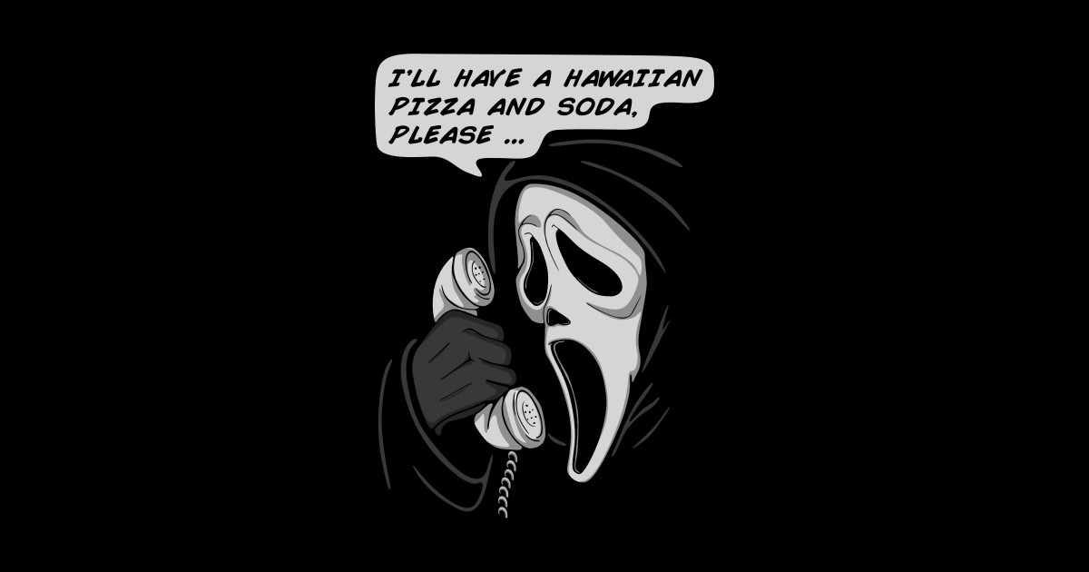 Pizza and soda - Ghostface - Sticker | TeePublic