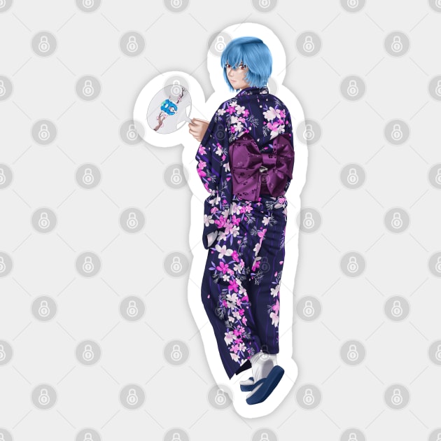 Rei Kimono - Anime And Manga - Sticker | TeePublic