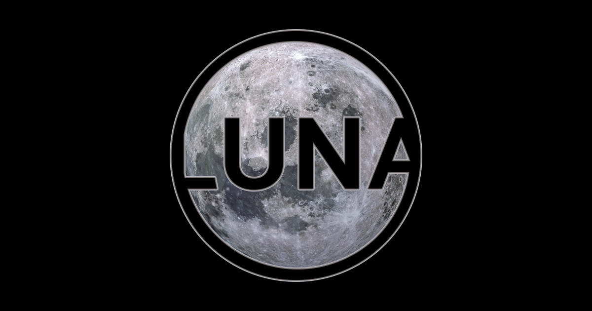 Moon with Luna lettering gift space idea - Luna - Posters and Art ...
