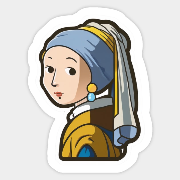 Girl with a Pearl Earring - Girl With A Pearl Earring - Sticker | TeePublic