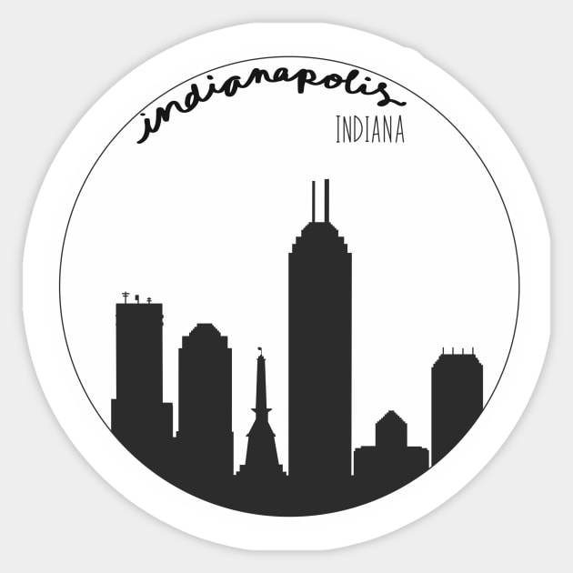 Circular Silhouette of Indianapolis Indiana Skyline - Indianapolis ...