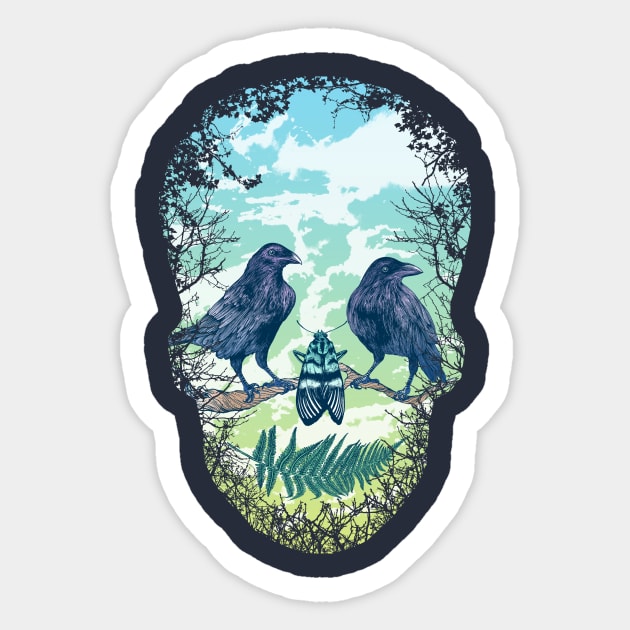 Nature's Skull - Skull - Sticker | TeePublic