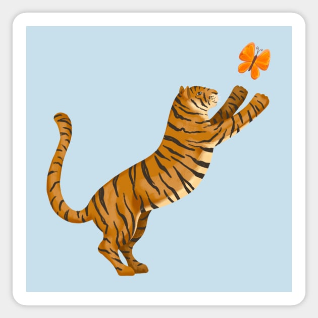 Cute Cartoon Tiger - Tiger - Sticker | TeePublic