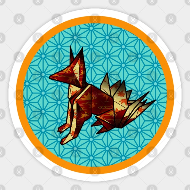 Kyuubi no Kitsune origami - Kitsune Origami - Sticker | TeePublic