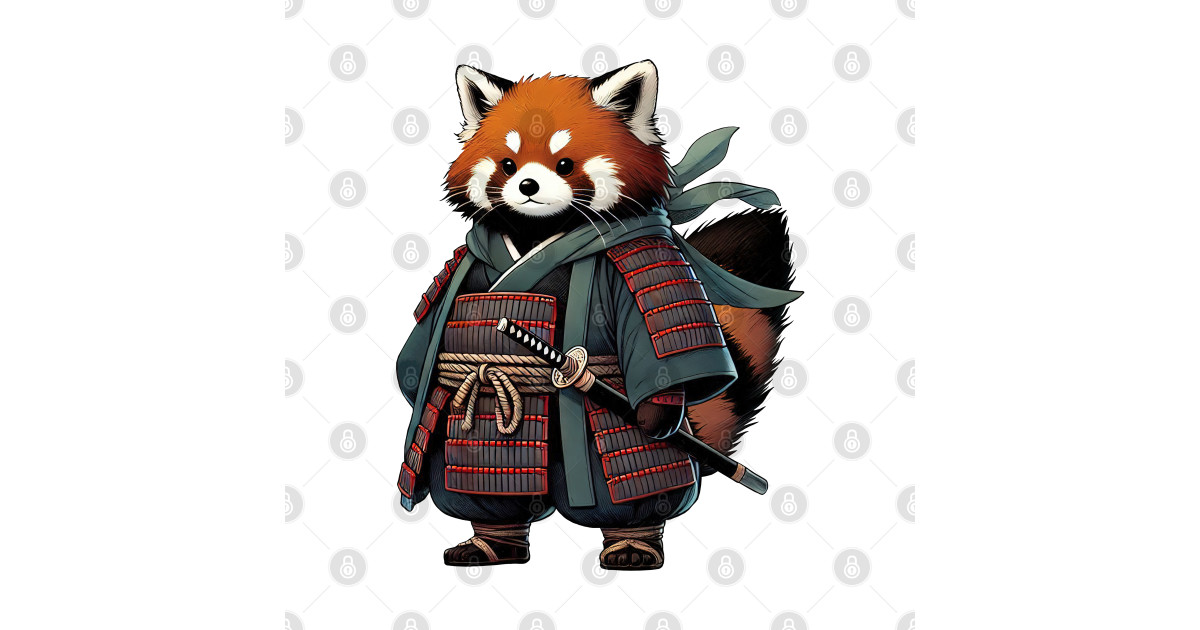 Red Panda Samurai - Samurai Red Panda - T-Shirt | TeePublic