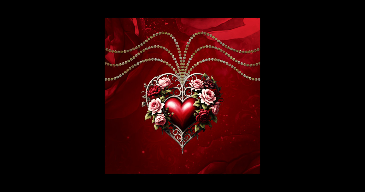 Noble gothic heart with flowers - Noble Gothic Heart With Flowers ...
