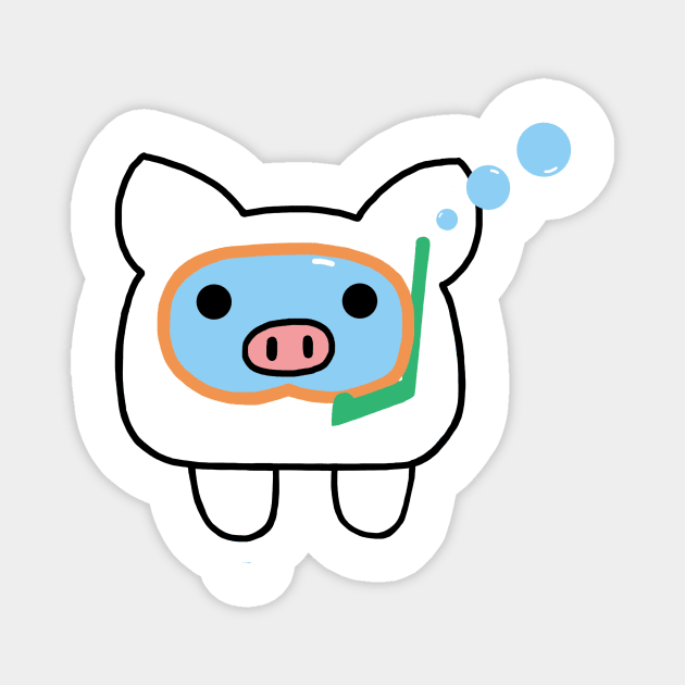 scuba diving pig - Scuba Diving - Magnet | TeePublic