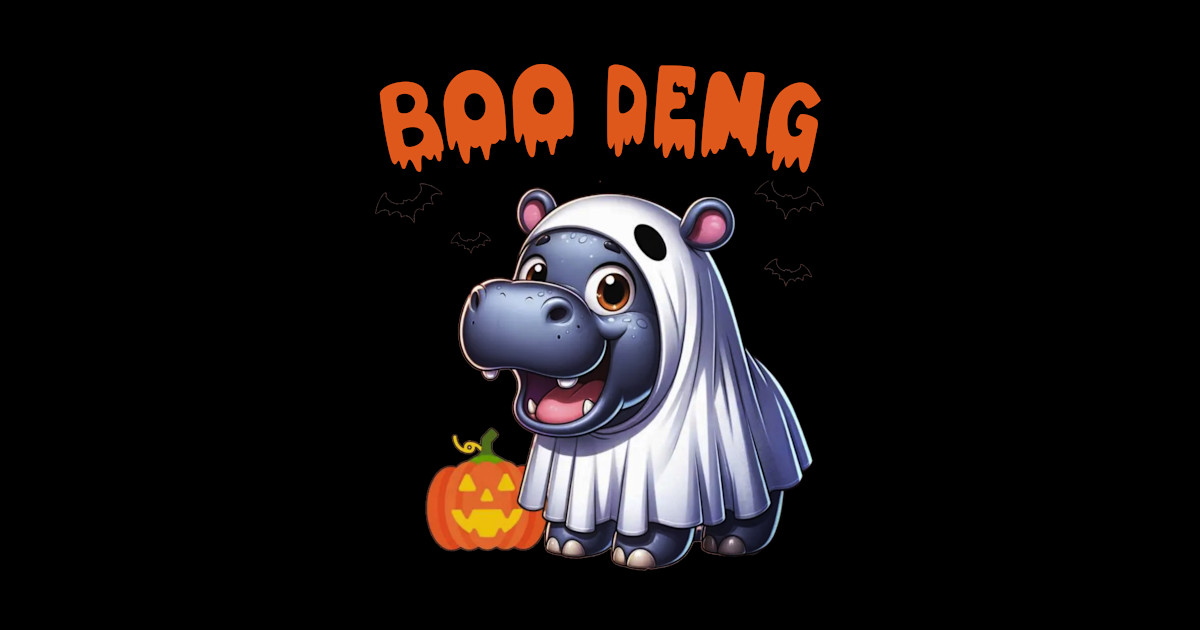 Halloween Moo Deng Baby Hippo Boo Deng - Boo Deng - Sticker | TeePublic