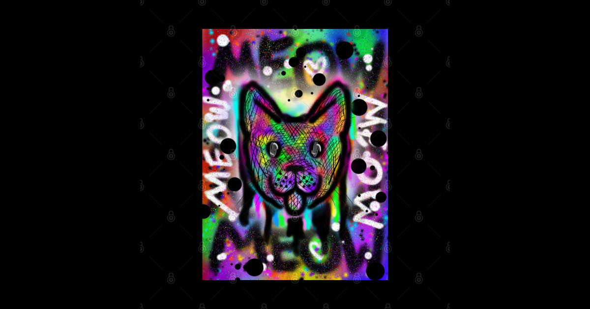 Spray Paint Cat V1 - Cat - Posters and Art Prints | TeePublic