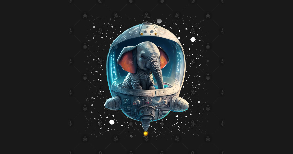 Space Elephant Pilot: Lunar Explorer Elephant in Spaceship - Space - T ...