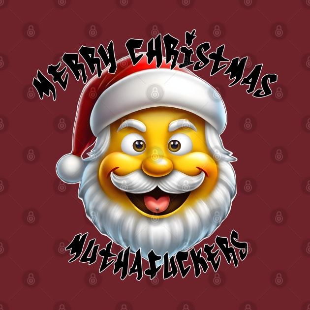 Smiley - Santa: Merry Christmas MF - Smiley Emoji - T-Shirt | TeePublic