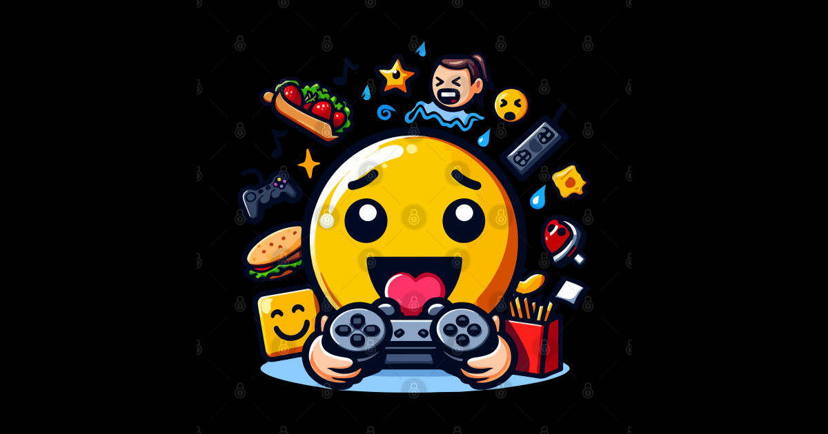 Happy gamer emoji - Emoji Funny - Sticker | TeePublic