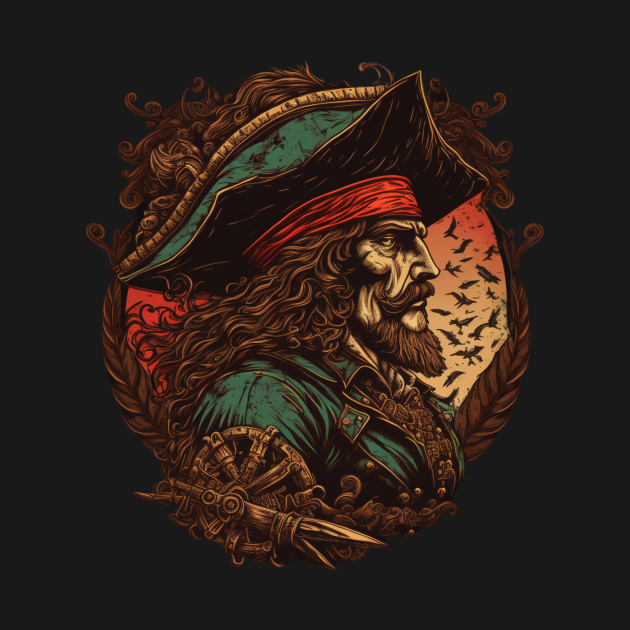 Vintage Pirate King Sideview Classic Art Design - Pirate King - T-Shirt ...