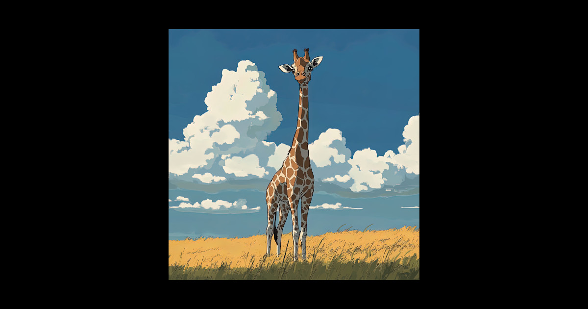 Giraffe | Anime style - Giraffe - Sticker | TeePublic