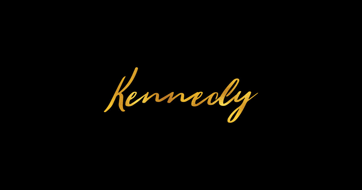 Kennedy Name Hand Lettering in Faux Gold Letters - Kennedy - Sticker ...