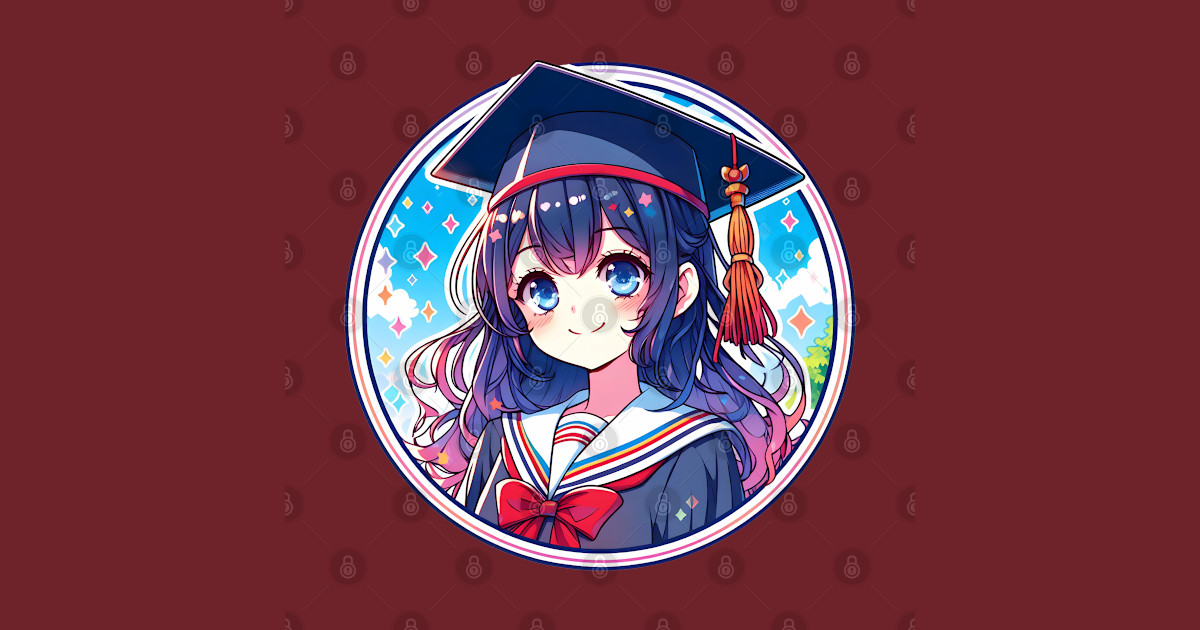 Graduation Anime girl - Graduation - T-Shirt | TeePublic