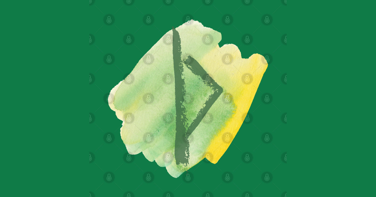 Thurisaz, Watercolor in Green and Yellow (Runes & Watercolors) - Runes ...