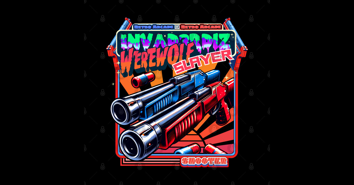 Werewolf Slayer - Retro Arcade Shooter - Retro Arcade Game - Sticker ...