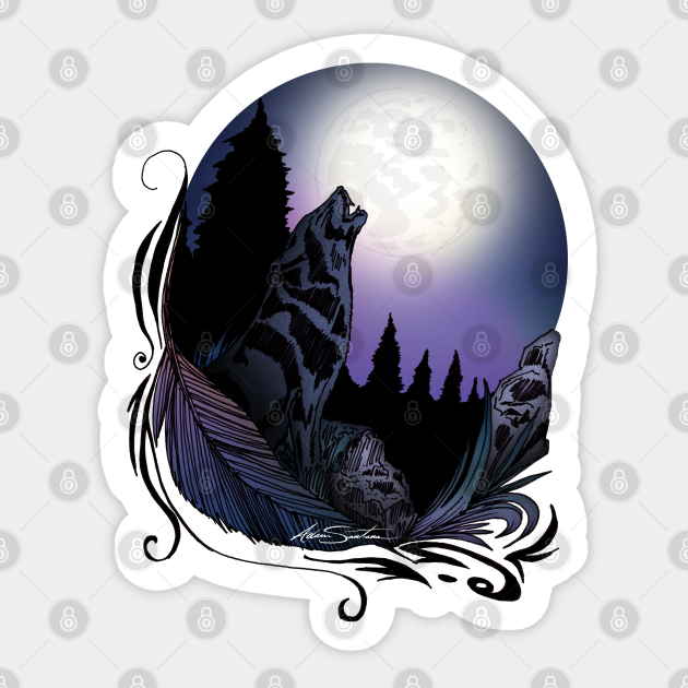 Howling Wolf (Signature Design) - Wolf - Sticker | TeePublic