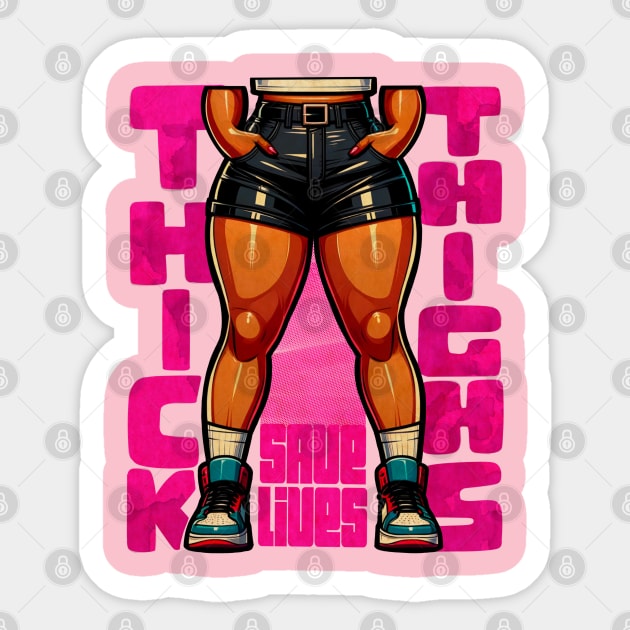Thick Thighs Save Lives - Thigh Highs - Sticker | TeePublic