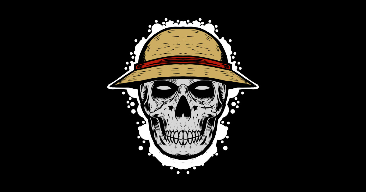 Straw hat skull - Skull - Sticker | TeePublic